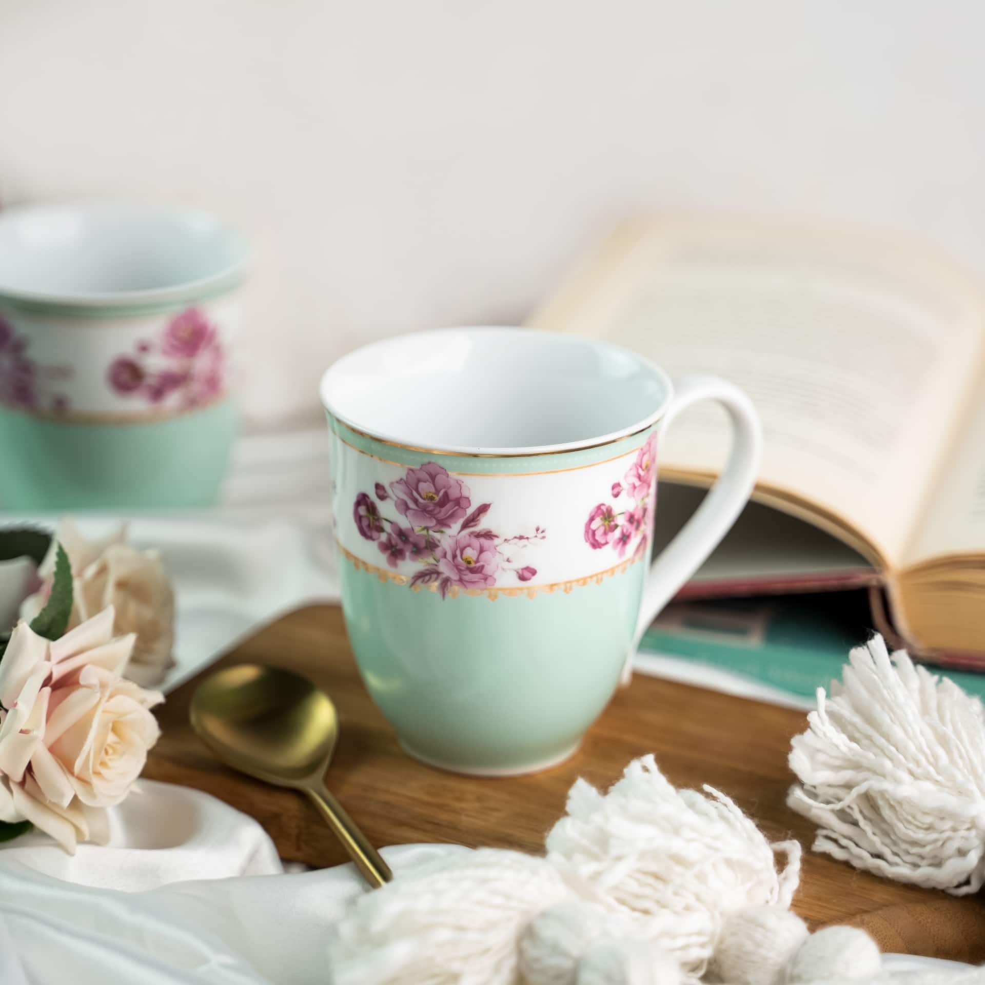 Viola Azure Meadow Porcelain Coffee Mug | Viola: Luxury Tableware ...